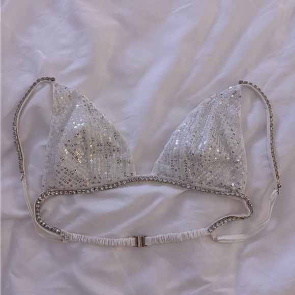 Intimates & Sleepwear | Sequin Embellished White Bralette | Poshmark